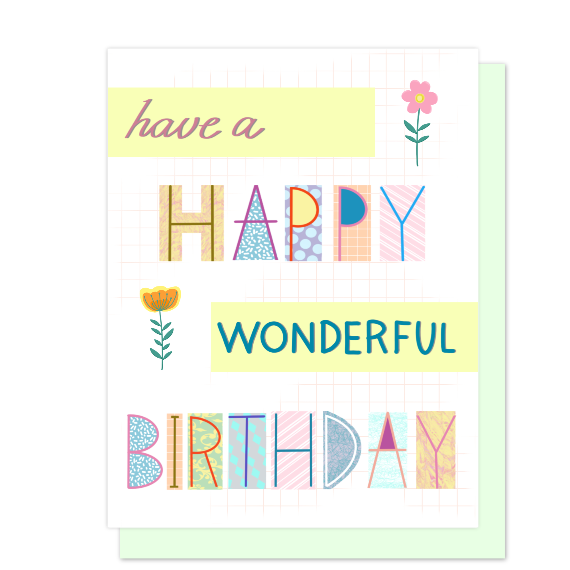 Happy Wonderful Birthday Floral Card With Hearts Lonna Jordan Designs Happy Wonderful Birthday Floral Card With Hearts Lonna Jordan Designs