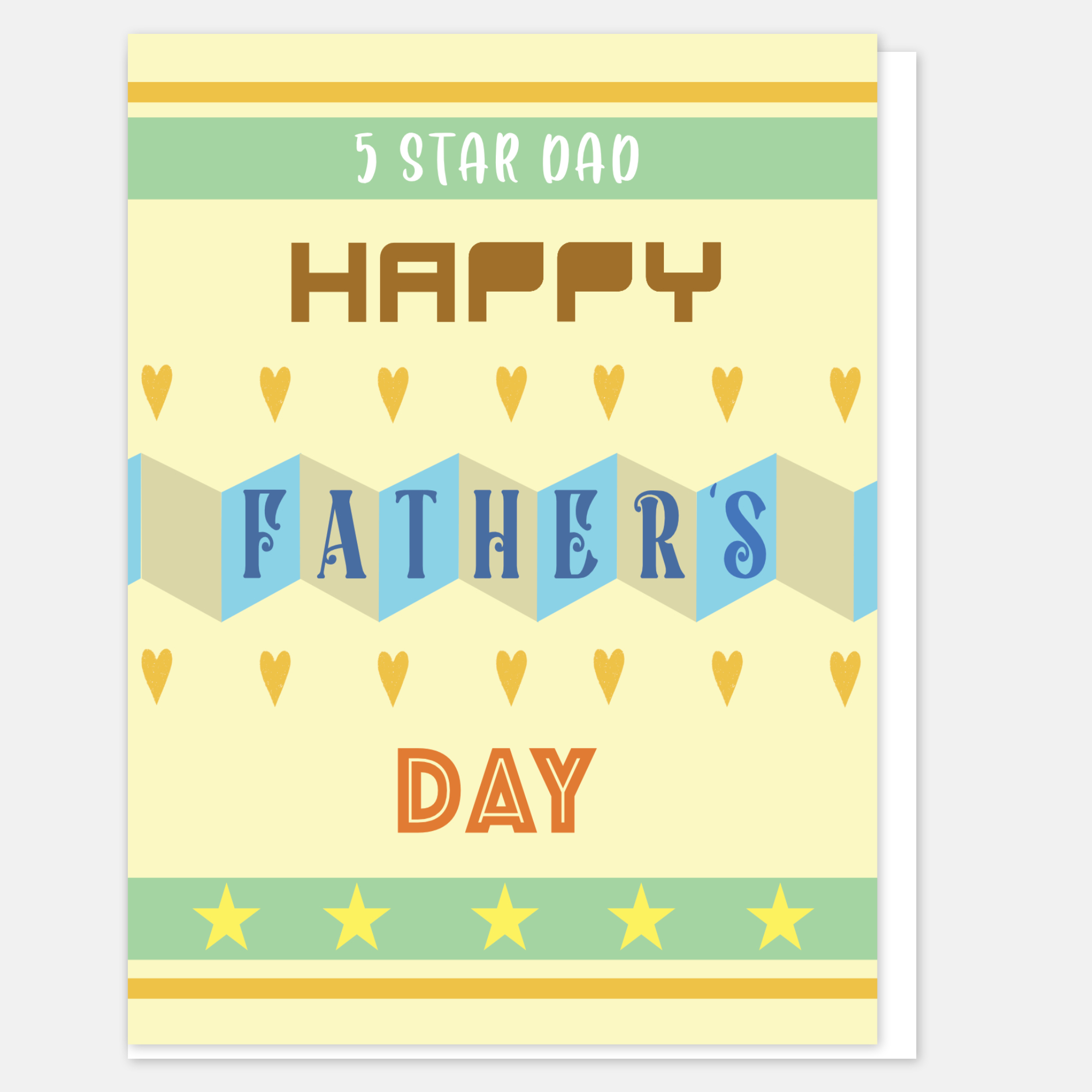 Five Star Dad Greeting Card for A Special Father's Day